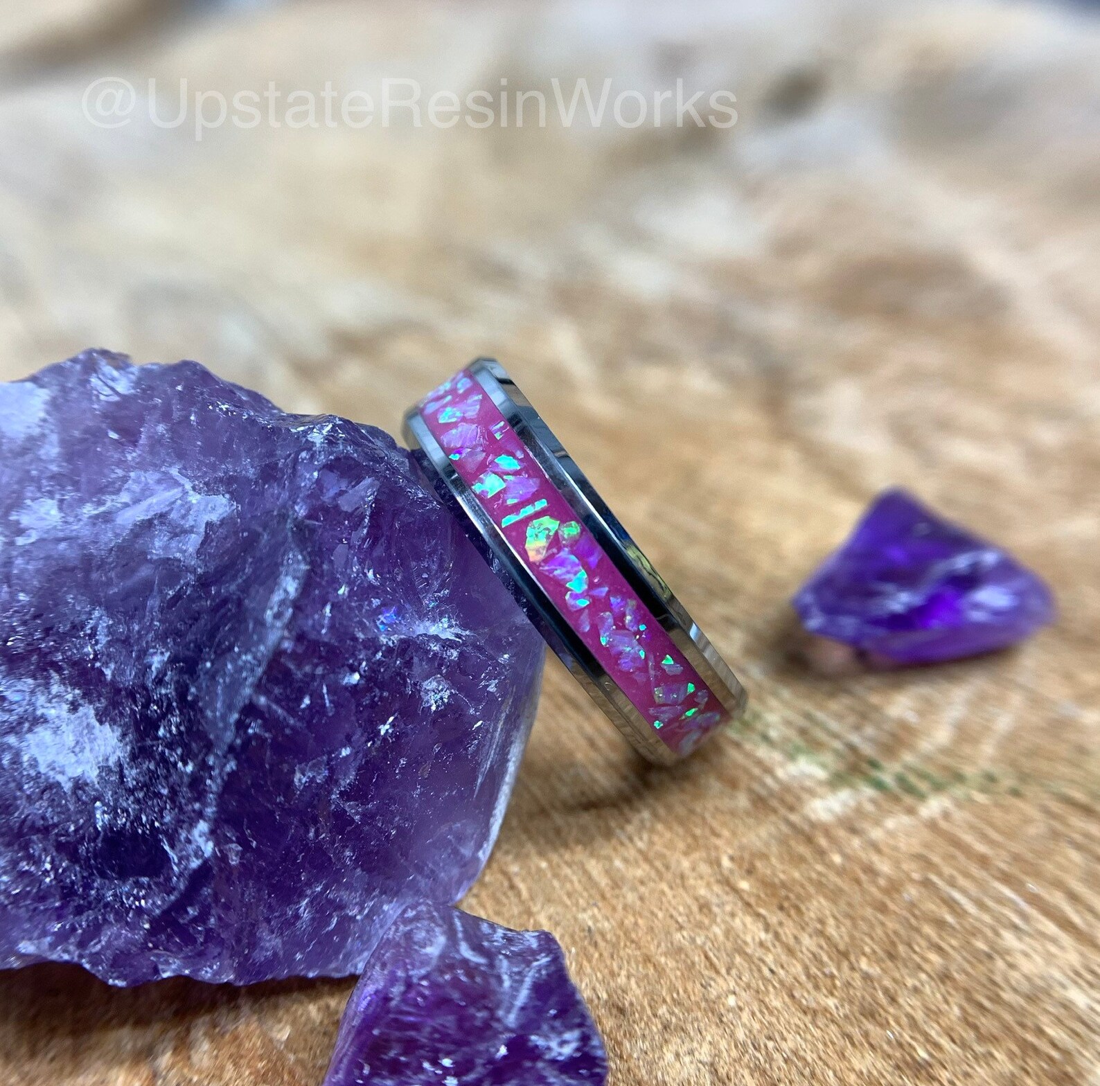 Color Change Ring Opal and Amethyst Ring Amethyst Band - Etsy