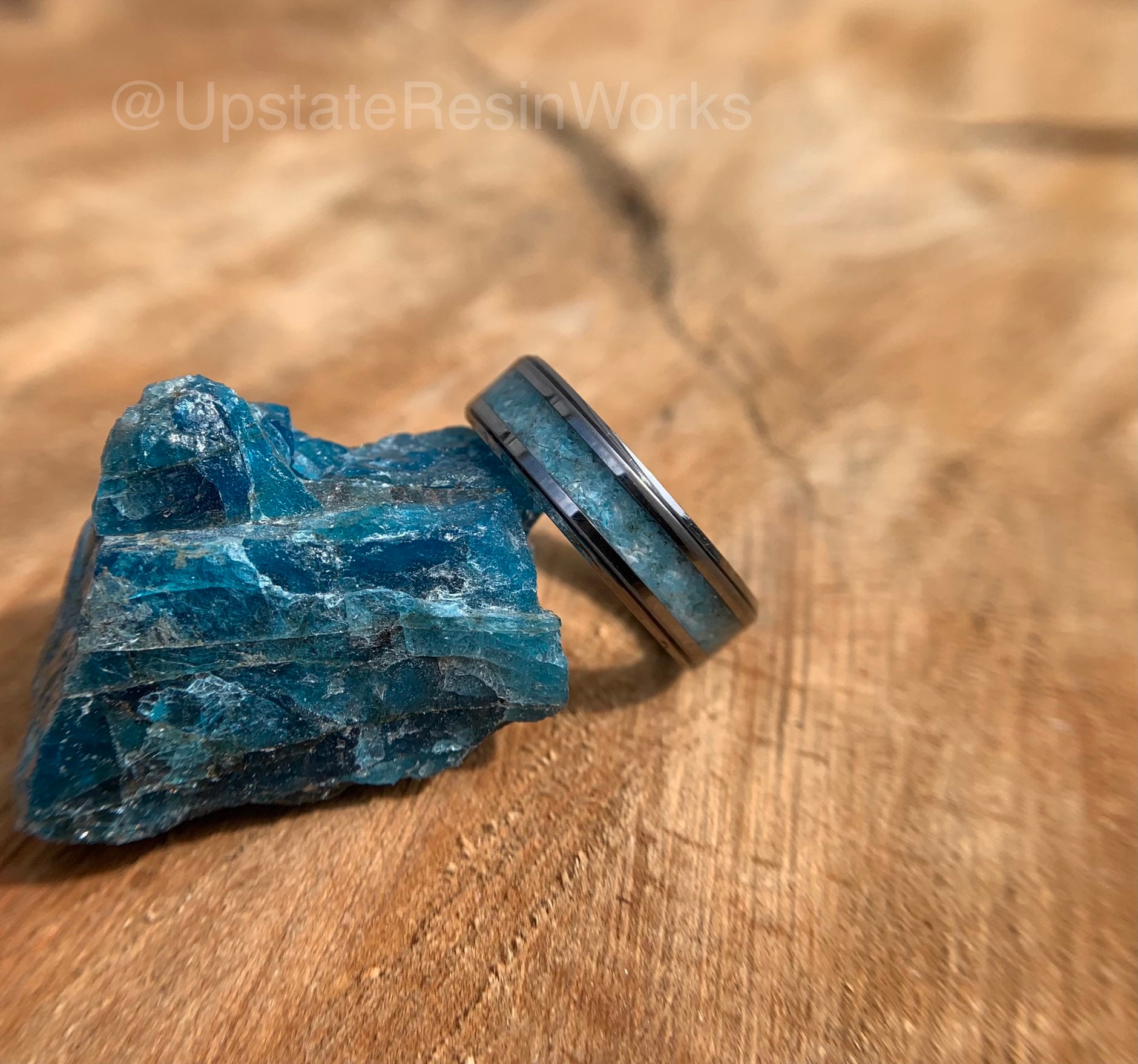 Genuine Apatite Ring Blue Apatite Crystal Gemstone Ring - Etsy