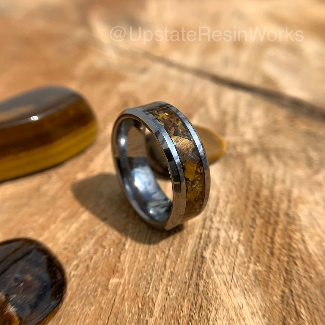 Genuine Tigers Eye Ring, Tiger's Eye Ring, Tigers Eye Band, Tiger Ring ...