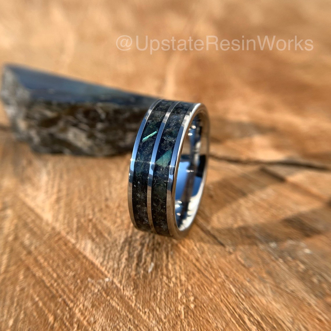 Double Channel Labradorite Band, Labradorite Ring, Feldspar Band ...