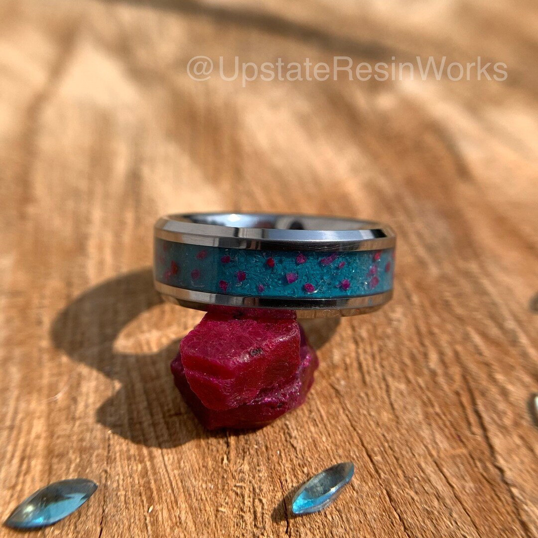 London Blue Topaz Ring, Topaz and Ruby Ring, Blue Topaz Band ...