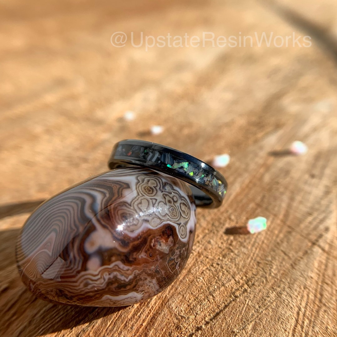 Genuine Sardonyx Ring, Sardonyx and Opal Ring, Sardonyx Band, Gemstone ...