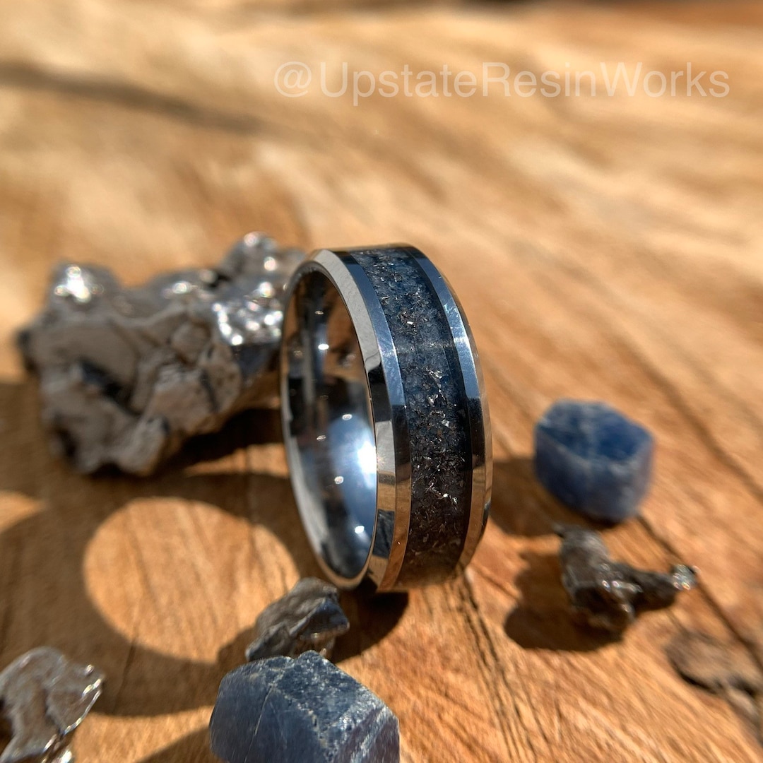 Genuine Sapphire Ring, Meteorite Dust, Ceylon Blue Sapphires, Cerulean, Gemstone Rings, Mens ...