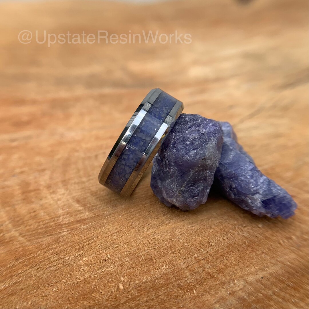 Genuine Tanzanite Ring, Tanzanite Band, Tanzanite, Tungsten Band ...