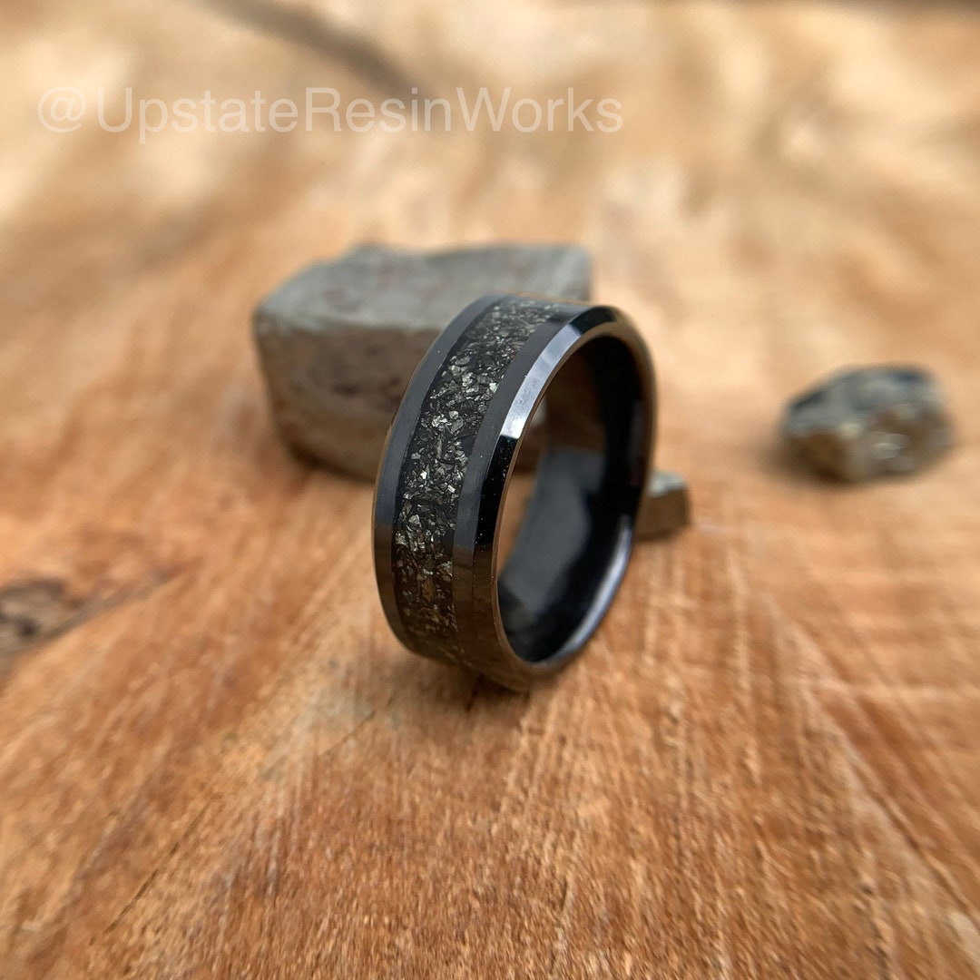 Real Pyrite Band, Pyrite Ring, Pyrite Push Gift, Gemstone Band, Vow ...