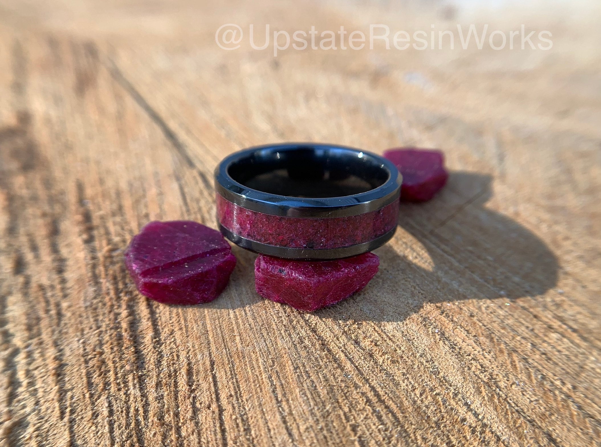 One Carat Ruby ring Black band 1ct precious gemstone rings | Etsy