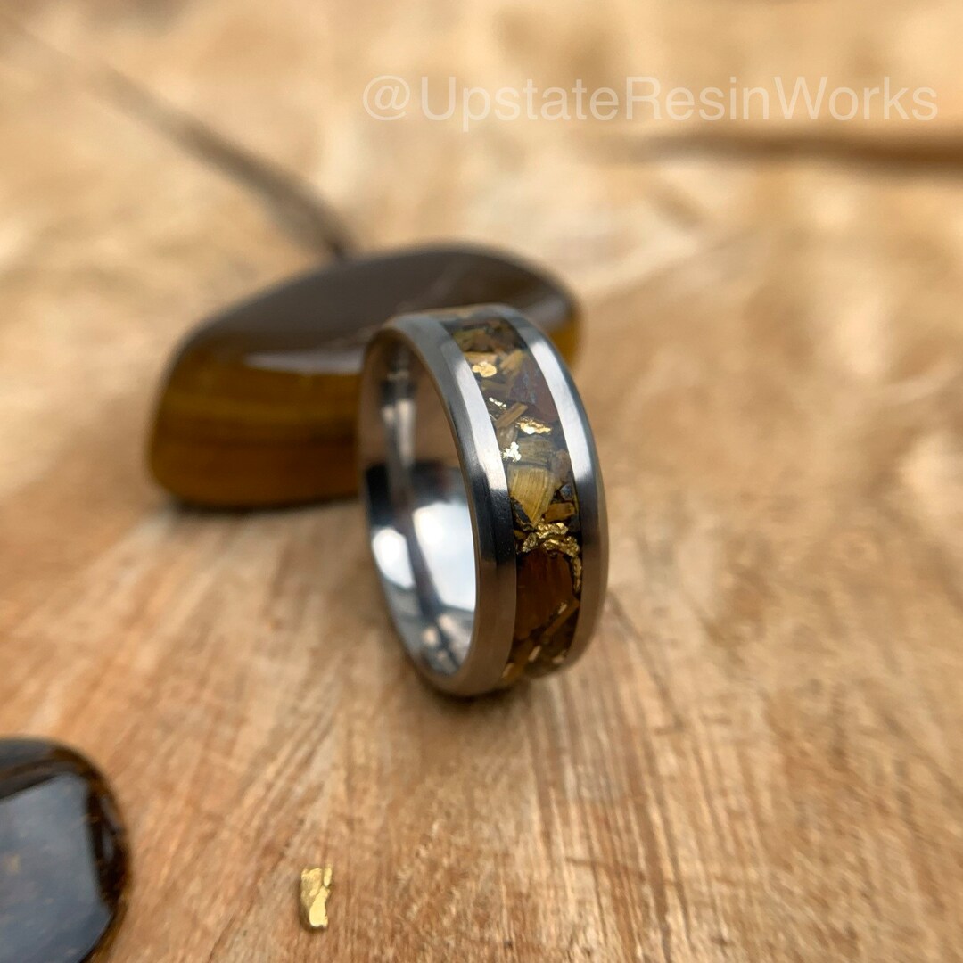 Genuine Tigers Eye Ring, Yukon Gold, Tiger's Eye Ring, Tigers Eye Band ...