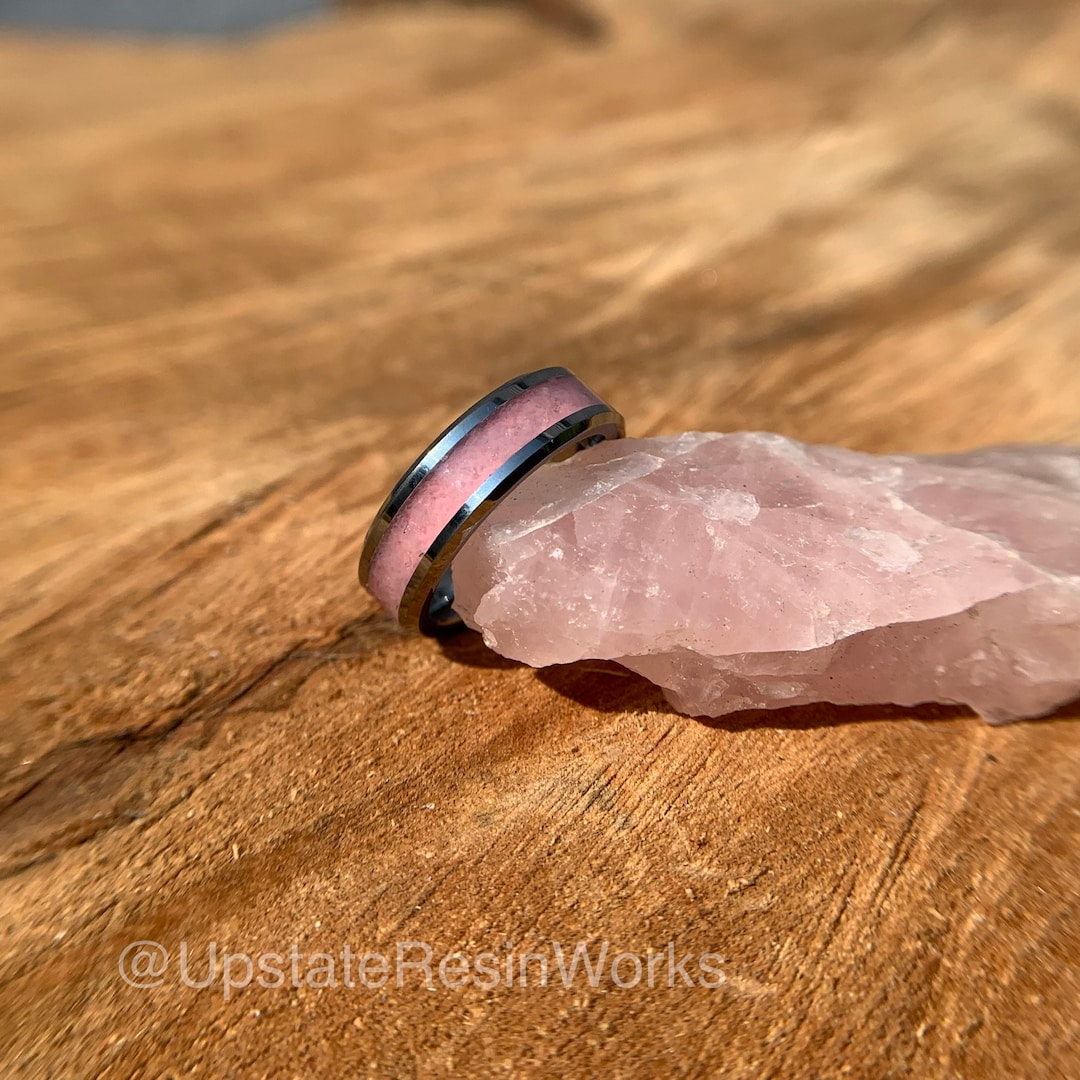 Genuine Rose Quartz Ring, Pink Crystal Ring, Crystal Ring, Push Gift ...