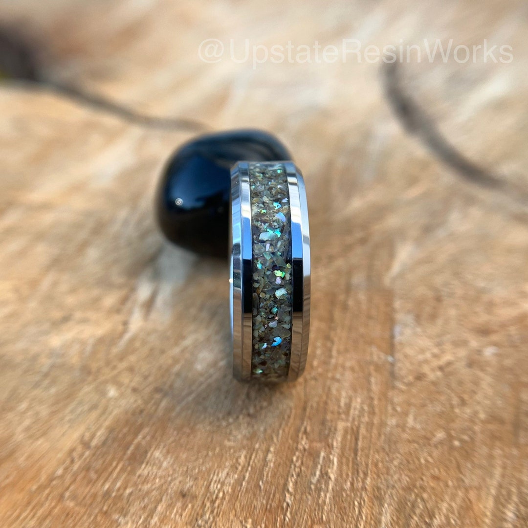 Real Abalone Ring, Abalone Band, Abalone Jewelry, Mens Abalone, Womans ...