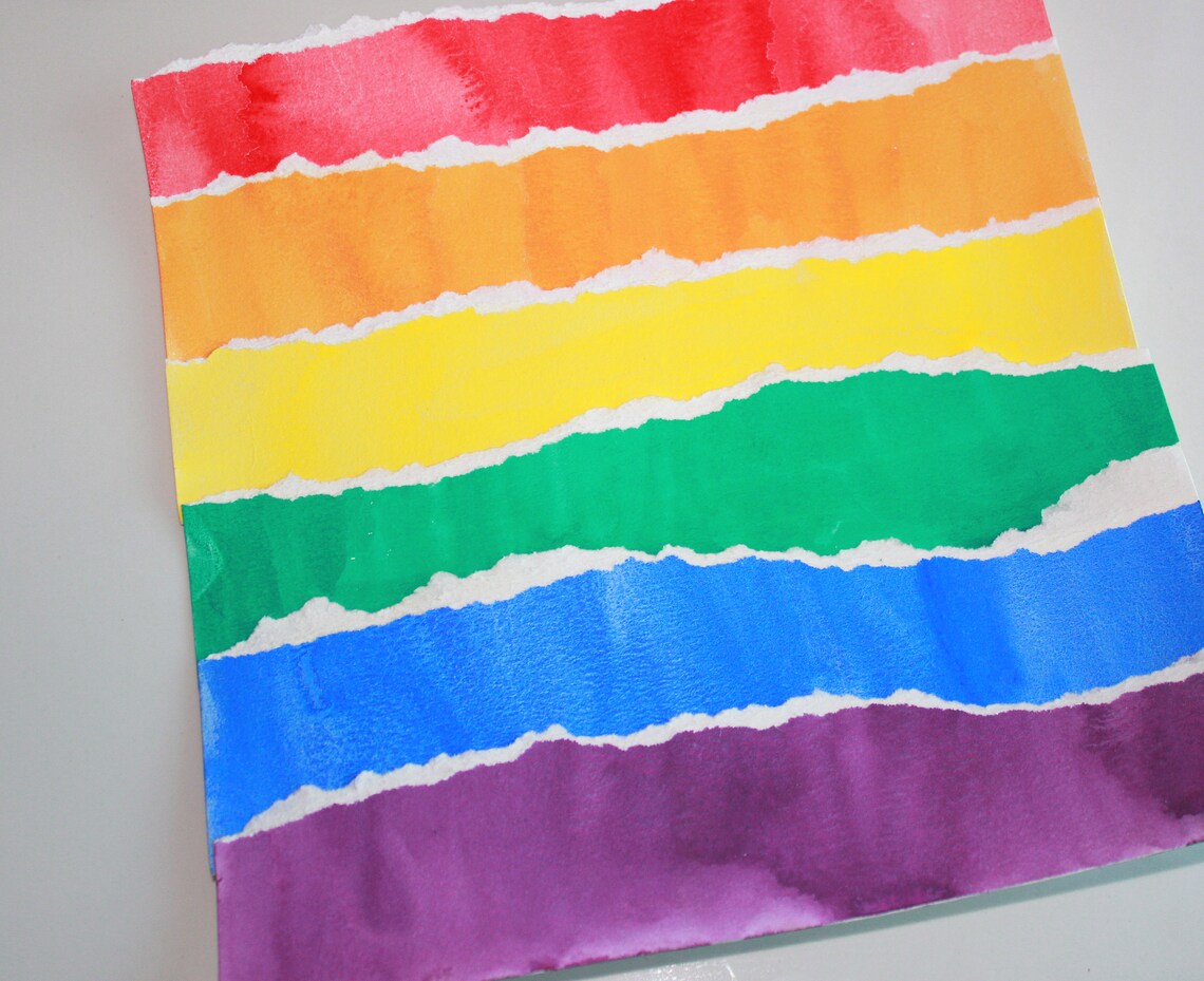 Pride Flag Collage Original Artwork for Office or Home Painted and Torn ...