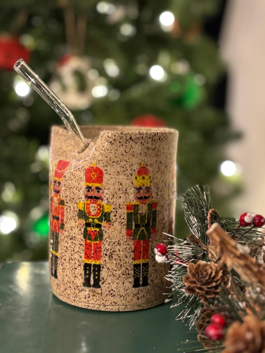 Speckled Nutcracker Straw Cup - Etsy