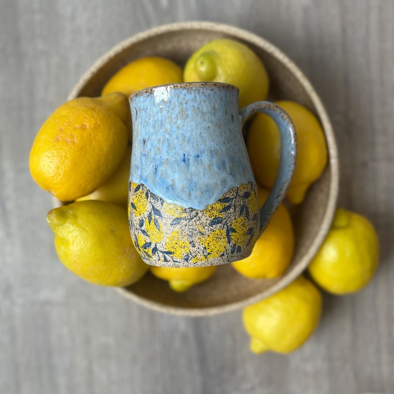 Handmade Lemon Pottery Cups - Etsy