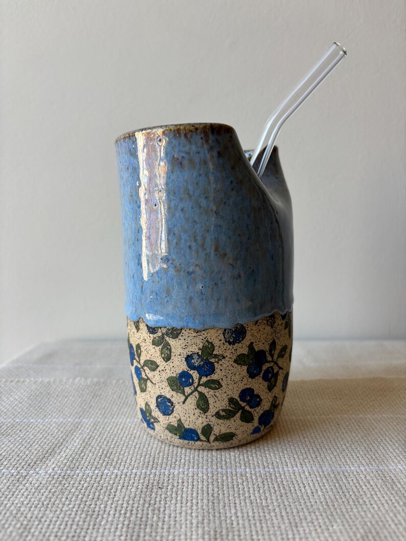 Blueberry & Blue Straw Cup - Etsy