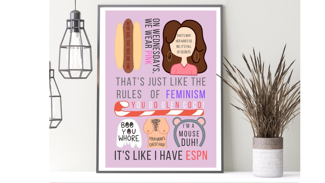 Mean Girls Print Mean Girls Quotes Mean Girls Film Mean Girls Art Secret Santa T Etsy