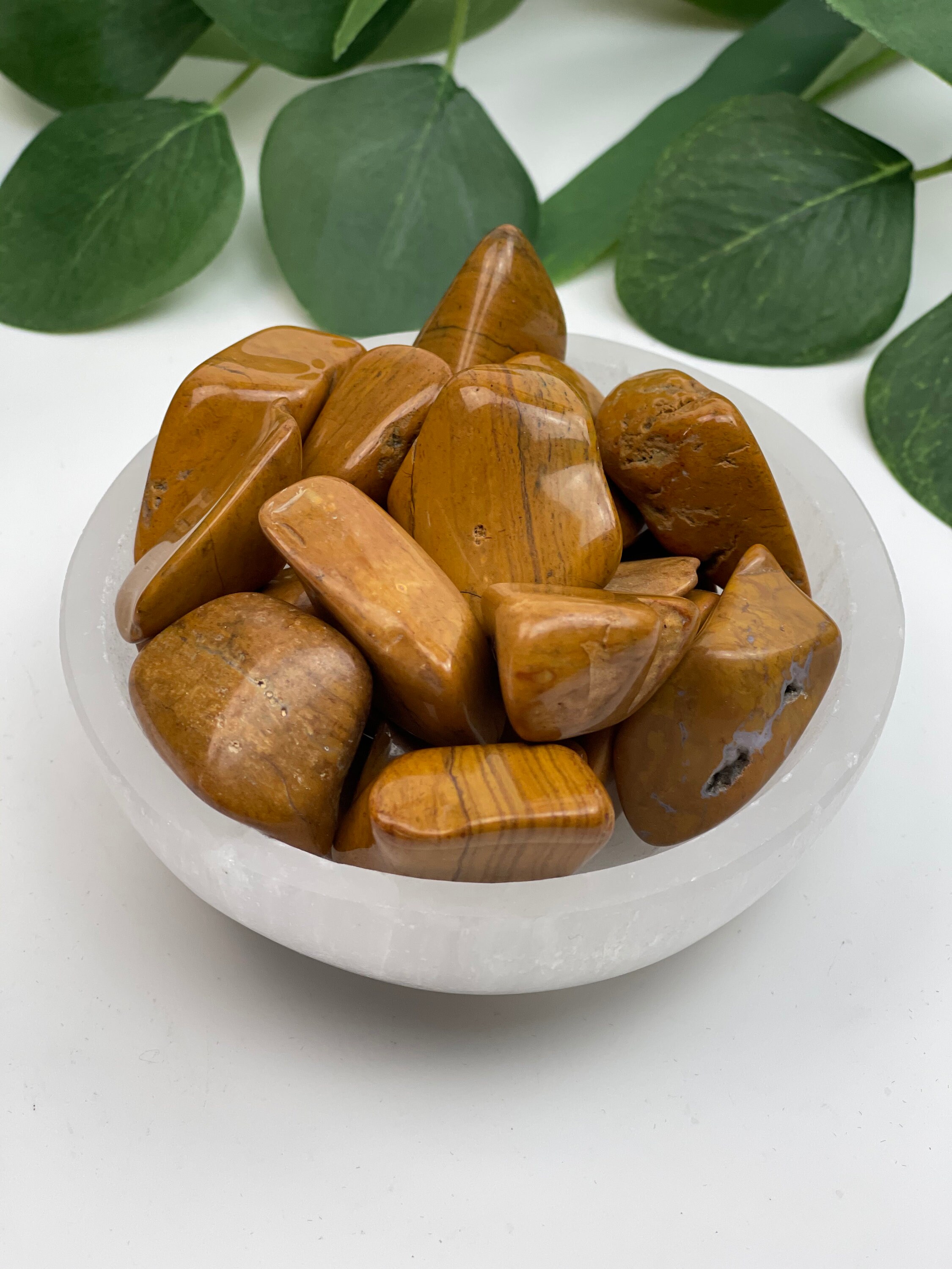 Yellow Jasper Tumbled Stone w/ Bag & Info Card Gossip | Etsy