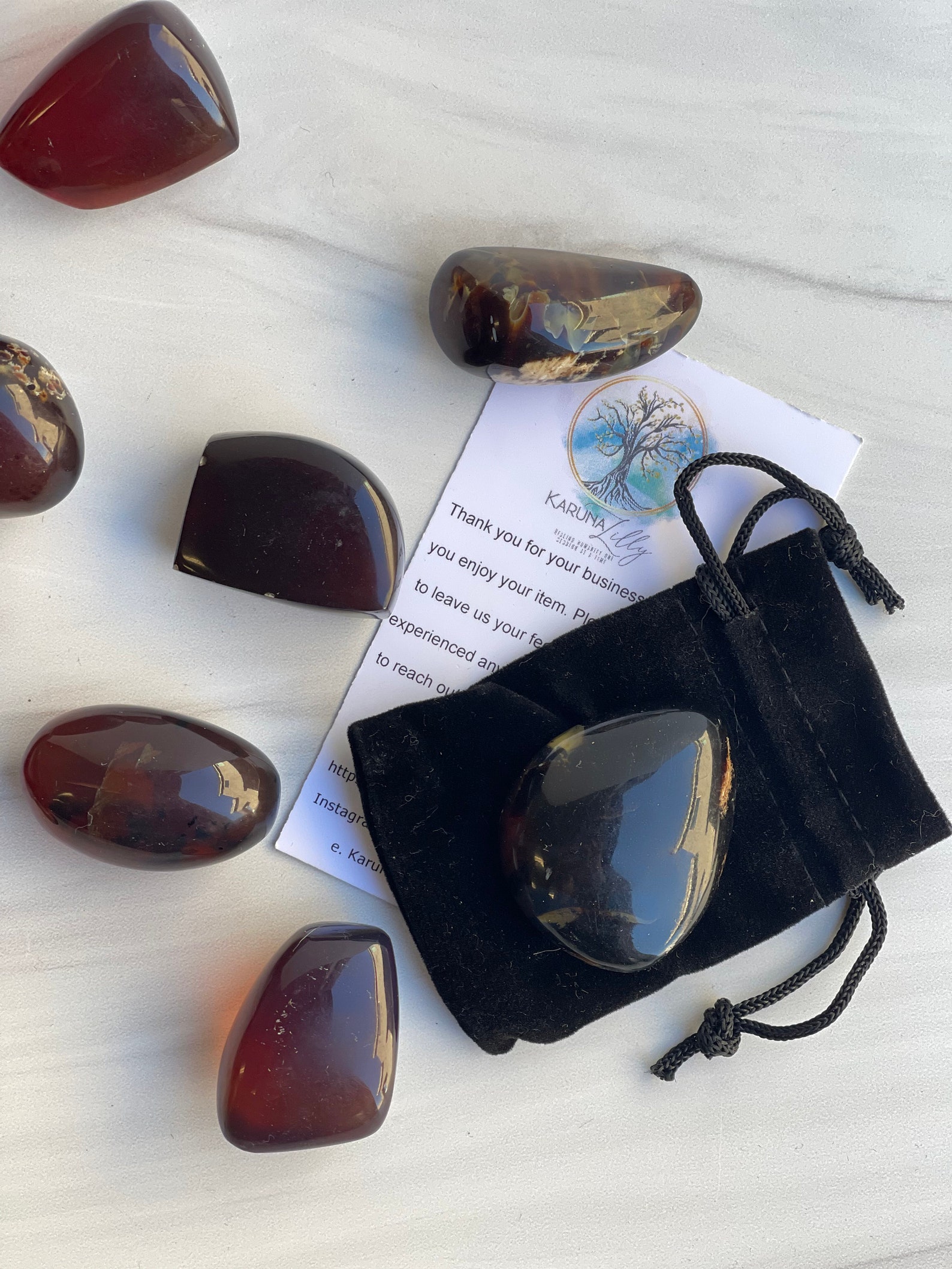 Amber Tumbled Stone Grade A Large W/ Bag & Info Card - Etsy