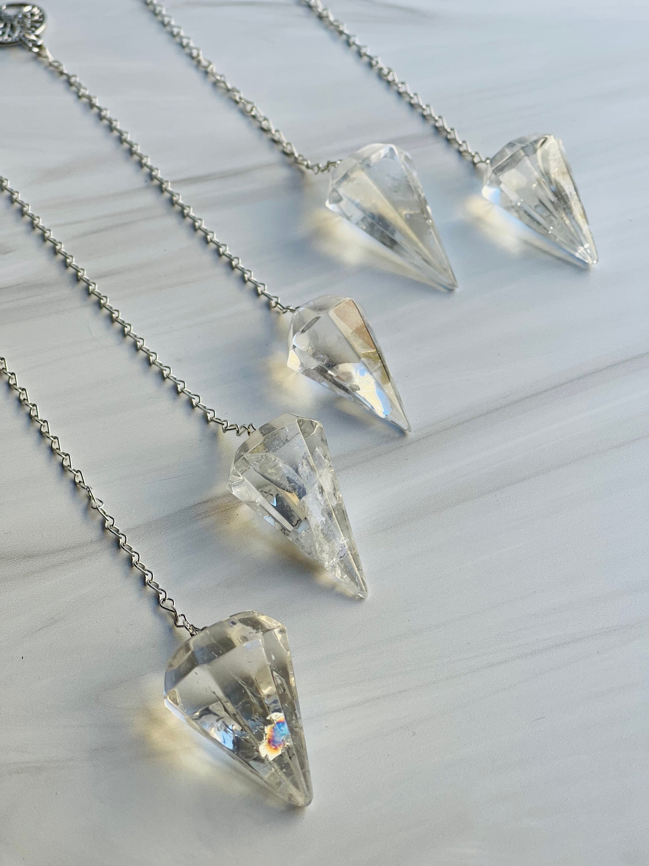Clear Quartz Pendulum Dowsing Tool All Natural Crystal | Etsy