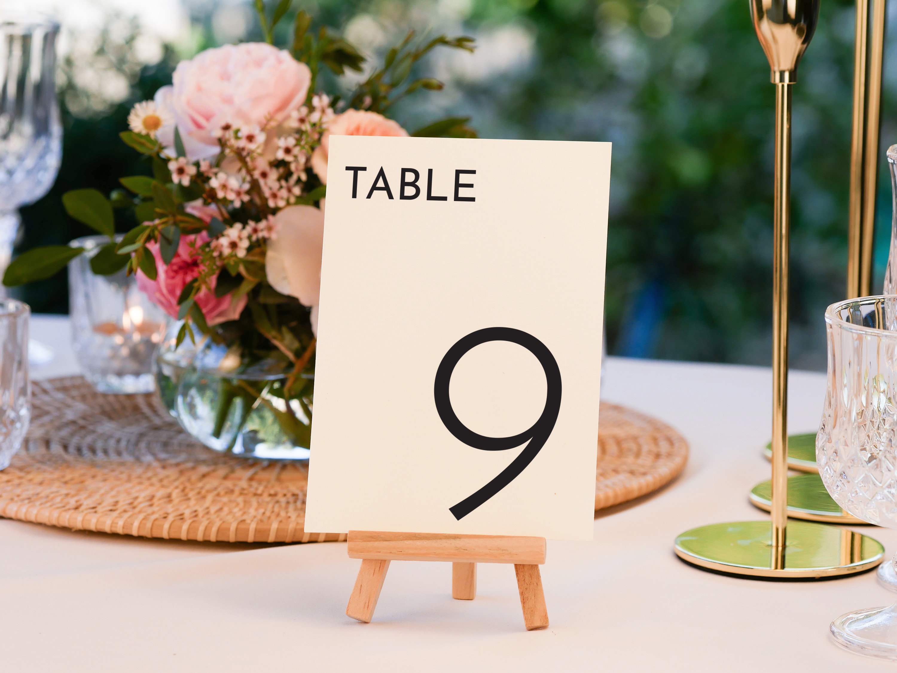 Tarjetas de números de mesa imprimibles para bodas / Plantilla de signo ...