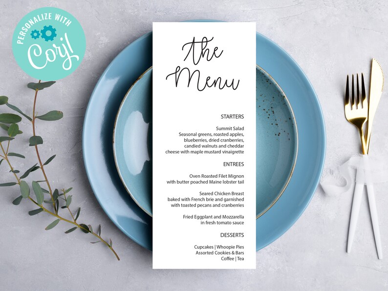Editable Modern Wedding Food Menu Template Printable Wedding - Etsy