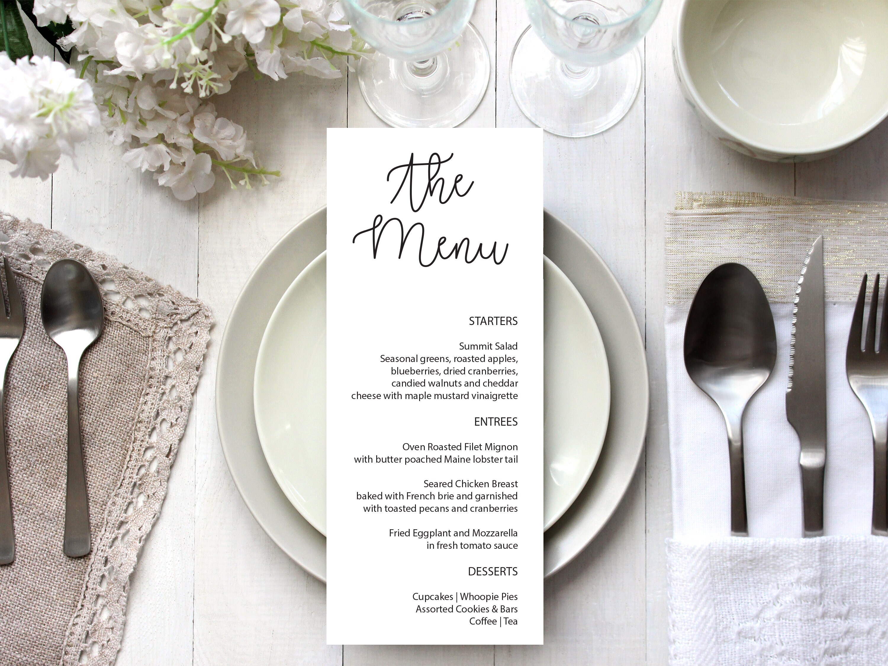 Editable Modern Wedding Food Menu Template - Etsy