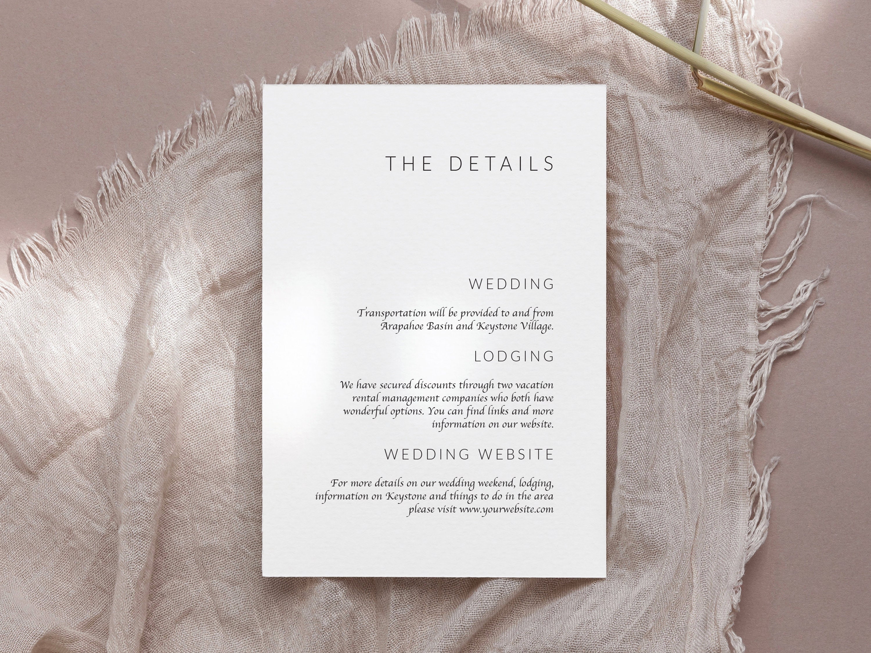 Minimal Modern Printable Wedding Details Template Editable - Etsy