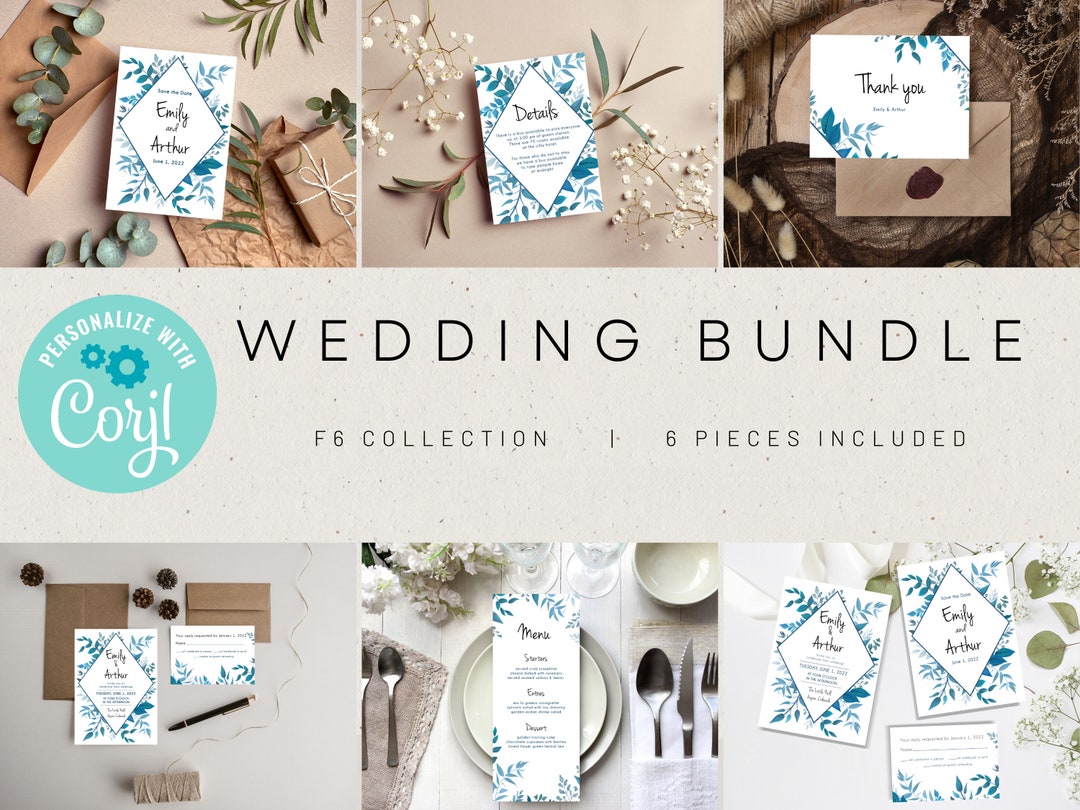 Printable Wedding Invitation Bundle Templates | Downloadable Wedding ...