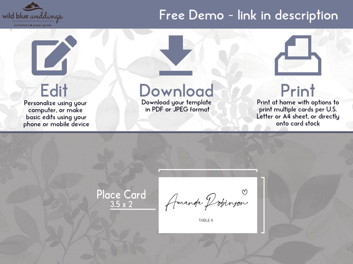 Place Card Setting Template - Ablebionics