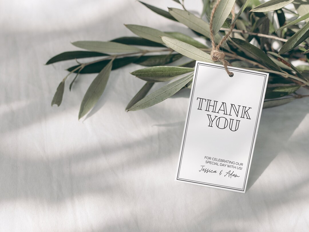 Printable Modern Gift Tag Template | Downloadable Wedding Favor Tags ...