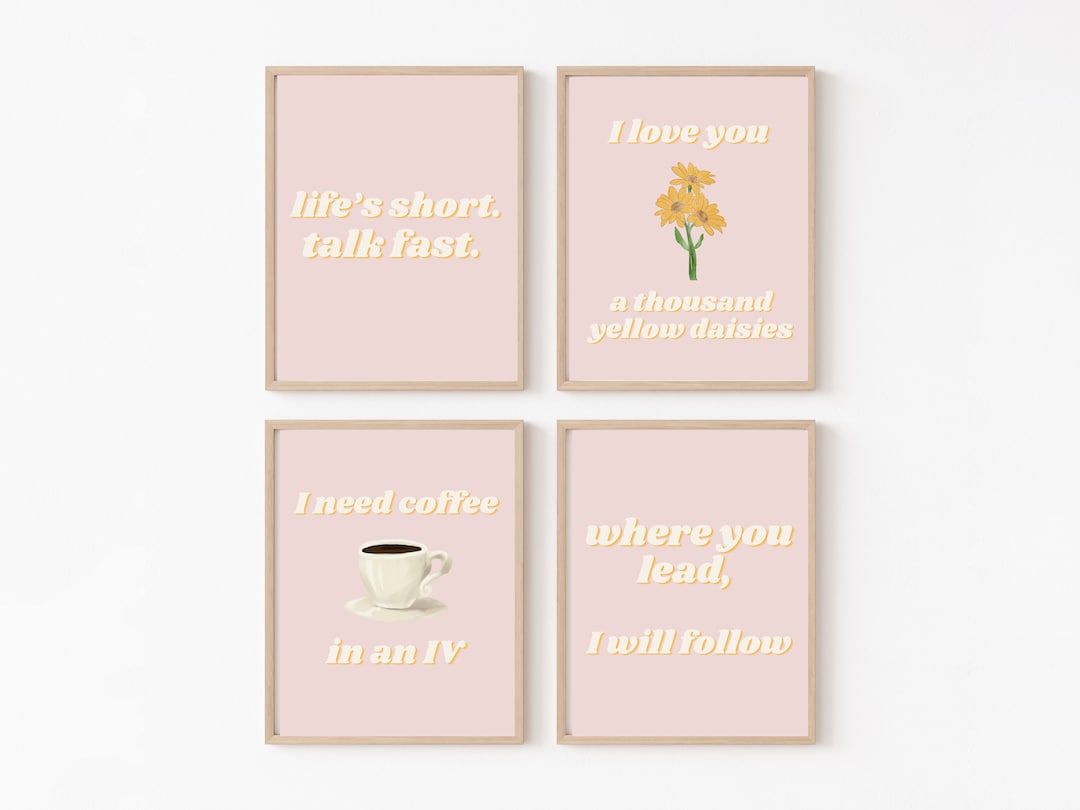 Gilmore Girls Digital Art Print Download, Set of 4, Gilmore Girls Wall ...