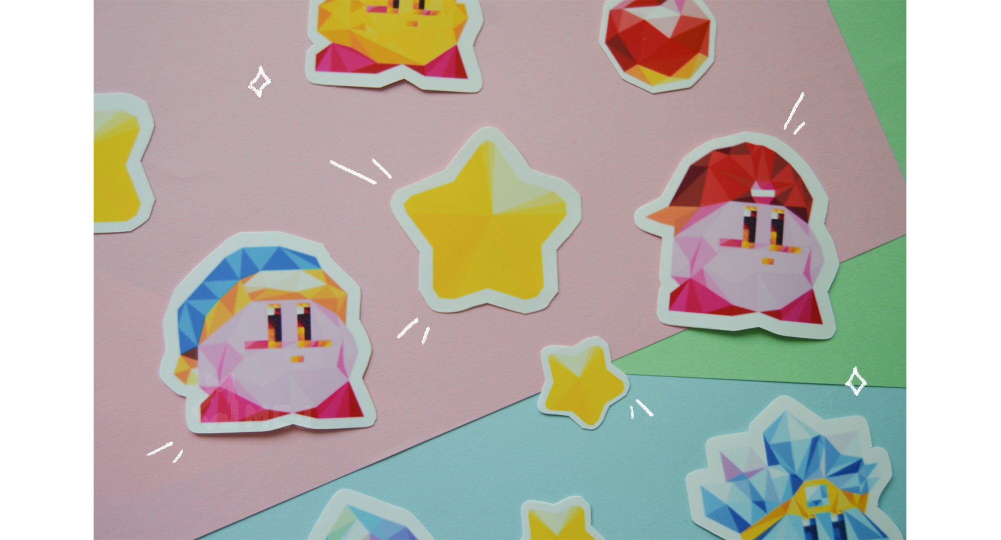 Kirby Low Poly Stickers Vinil Stickers Kirby Powers - Etsy