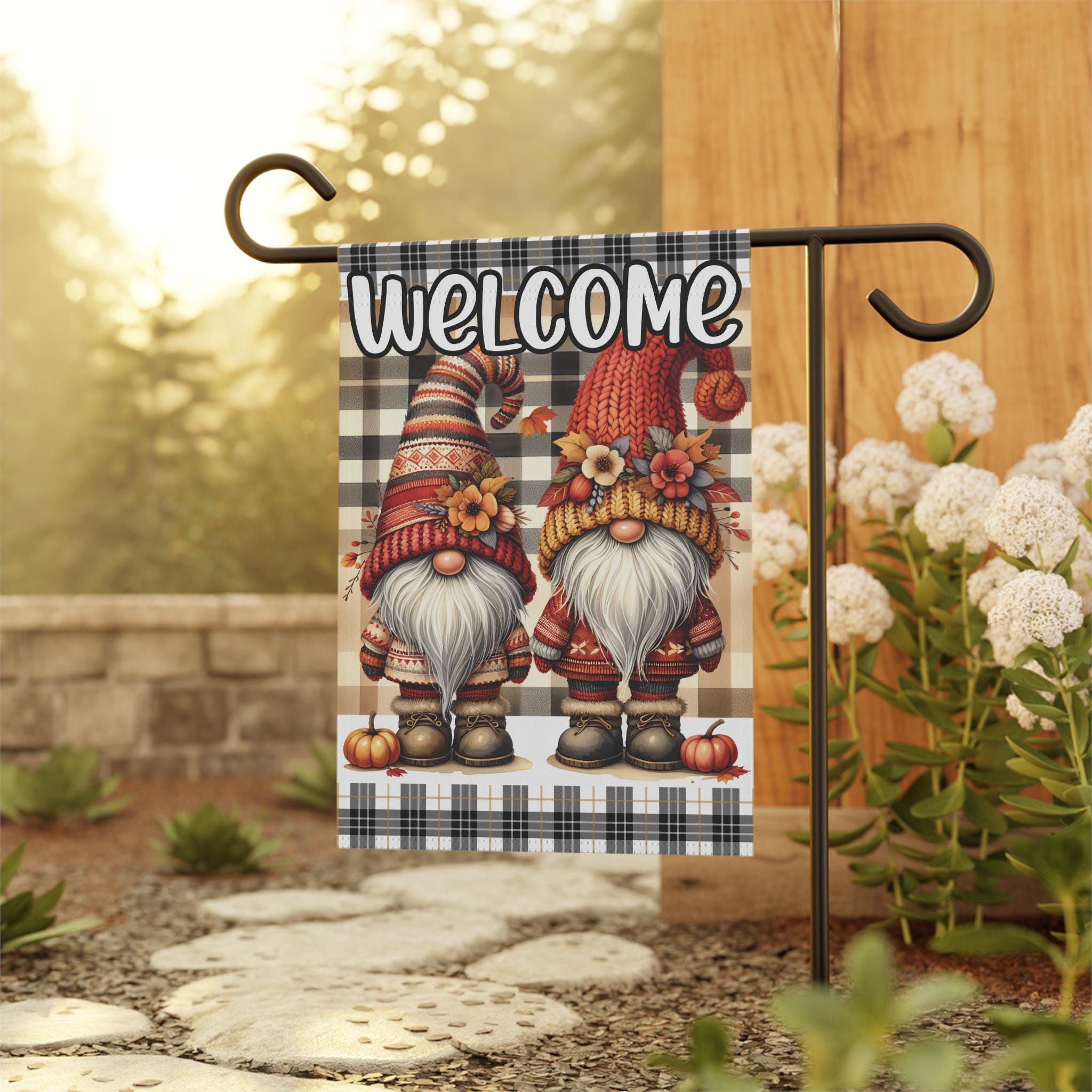 Welcome Gnomes Fall Garden & House Banner, Yard Flag, Fall Garden Flag ...