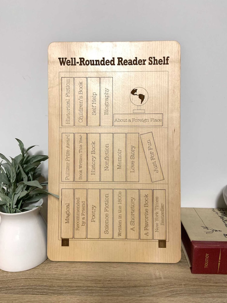 Laser SVG & DXF Digital FILES Well Rounded Reader Tracker Board Wooden ...