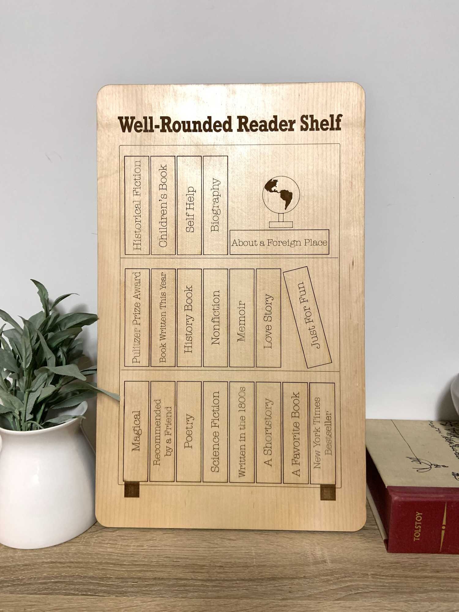 Laser SVG & DXF Digital FILES Well Rounded Reader Tracker Board Wooden ...