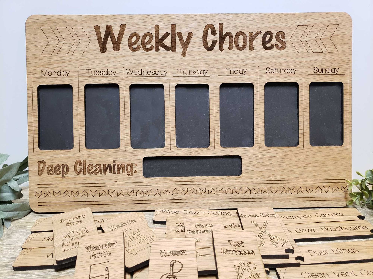 Laser SVG File Weekly Chore Chart Tracker Board Kids Jobs | Etsy