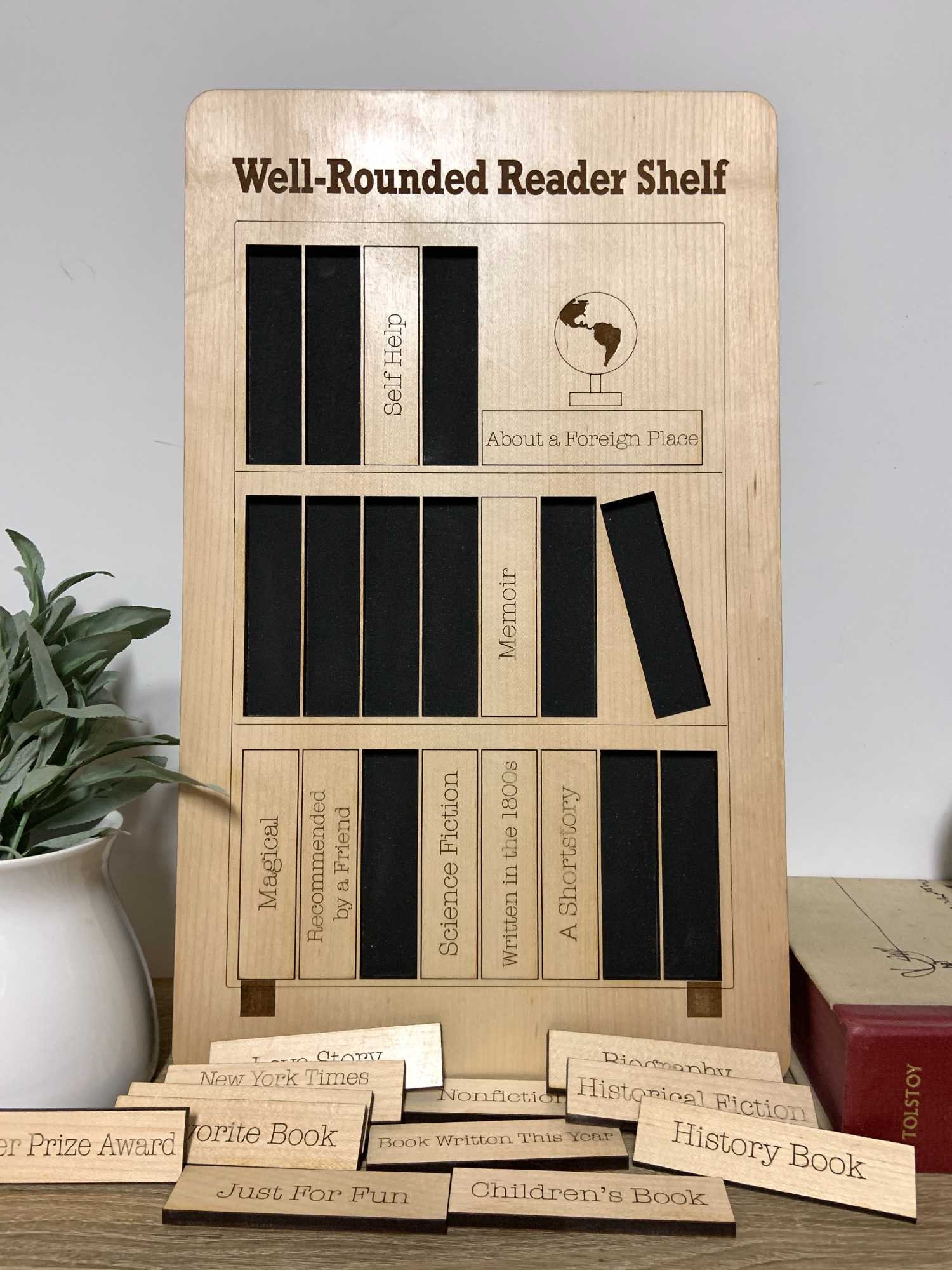 Laser SVG & DXF Digital FILES Well Rounded Reader Tracker Board Wooden ...