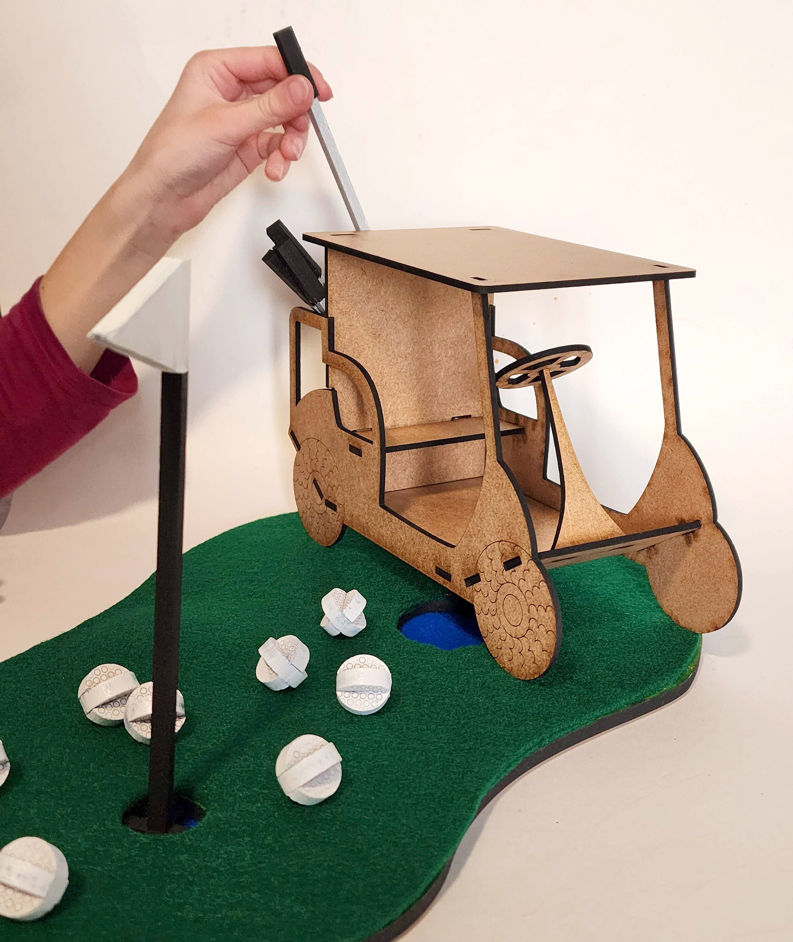 3D Golf Cart Model SVG File Golf Gift Tiered Tray Decor Desktop Golf ...