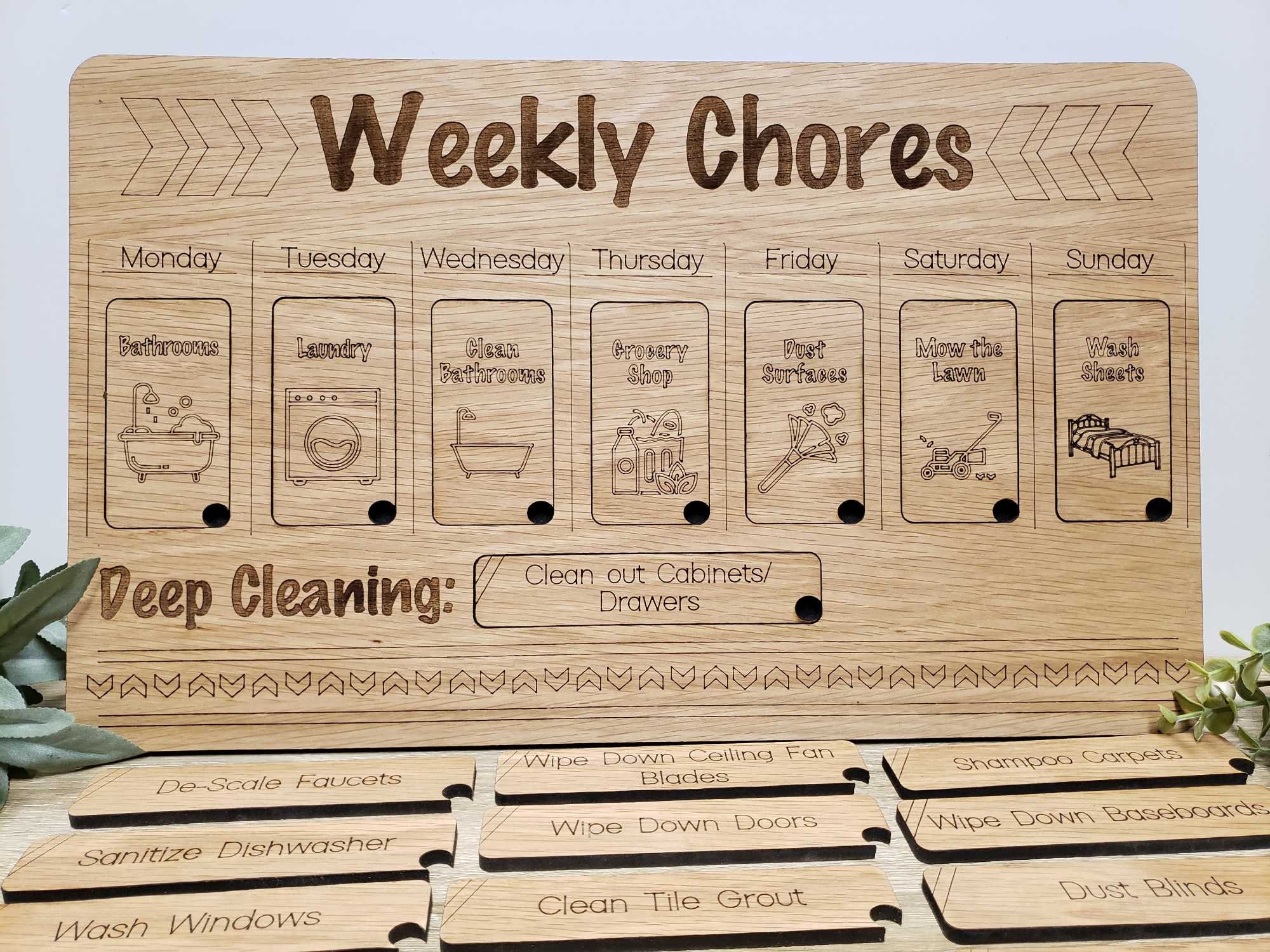 Laser SVG File Weekly Chore Chart Tracker Board Kids Jobs - Etsy Australia