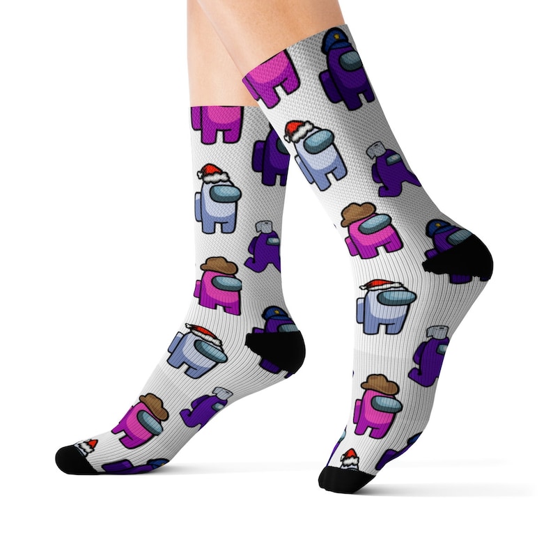 Among Us Socks, Polyester Spandex Gamer Socks, Unisex Geek Gift - Etsy