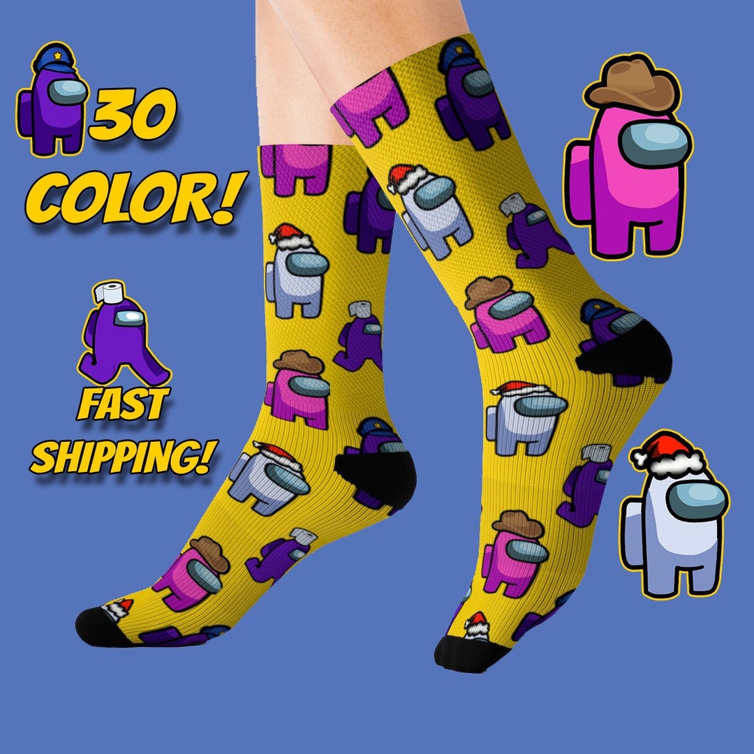 Among Us Socks, Polyester Spandex Gamer Socks, Unisex Geek Gift - Etsy