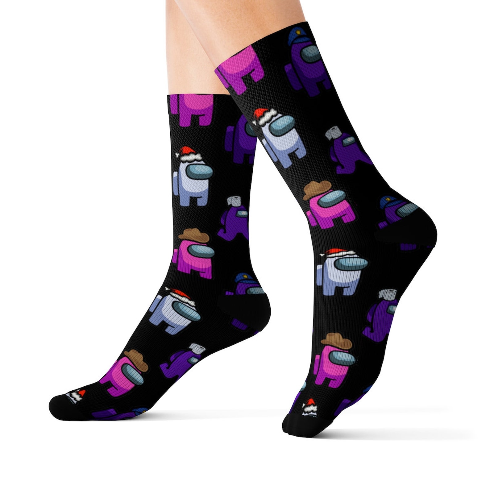 Among Us Socks, Polyester Spandex Gamer Socks, Unisex Geek Gift - Etsy