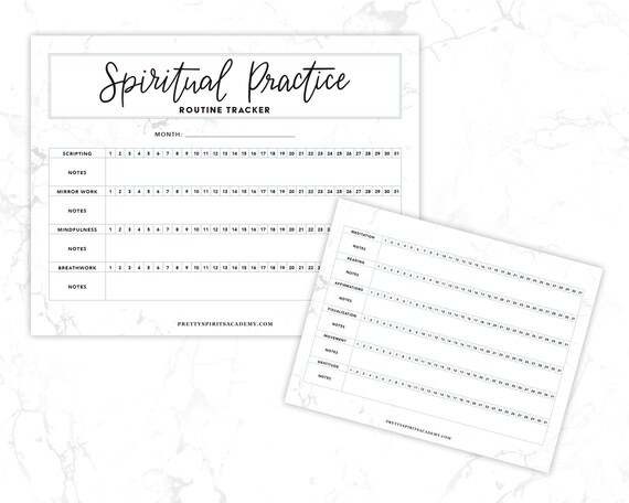 Spiritual Practice Routine Tracker Lavender Calendars & Planners Paper ...