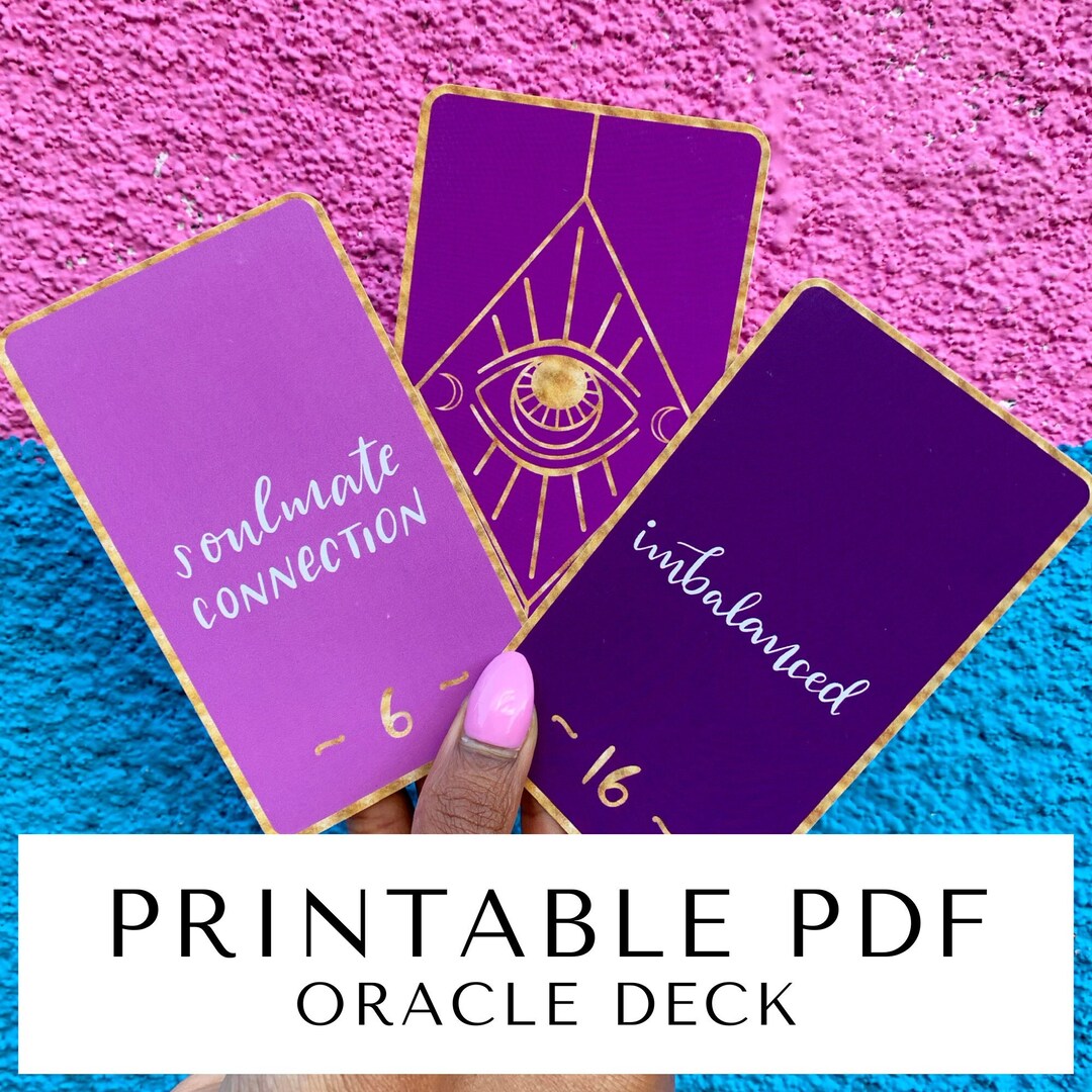 PRINTABLE ORACLE DECK Modern Messages, 100 Cards, Purple, Violet ...