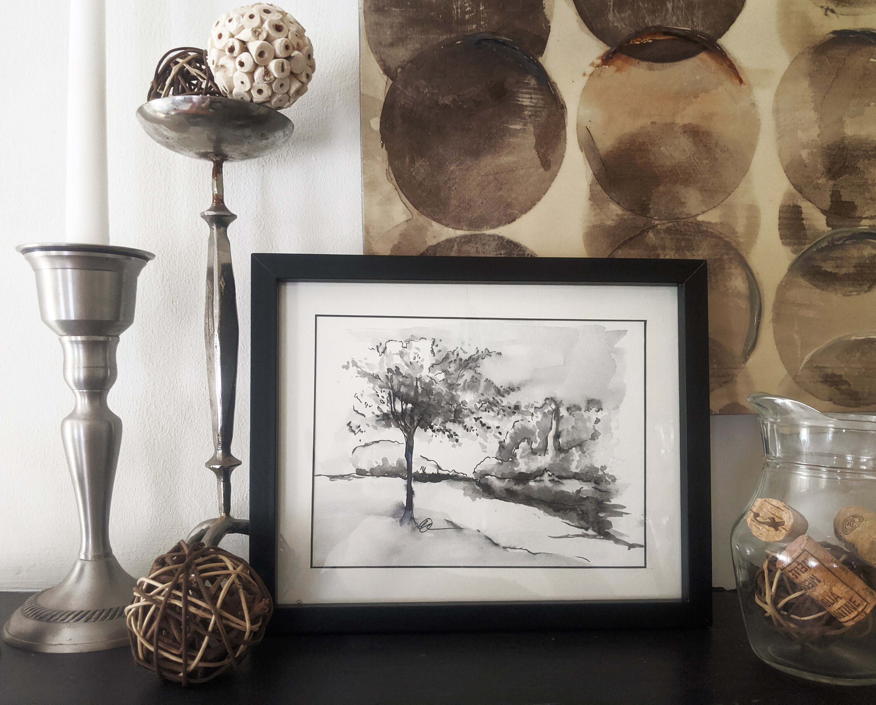 Ink-wash Drawing of an Evening Landscape Original and Reproductions - Etsy
