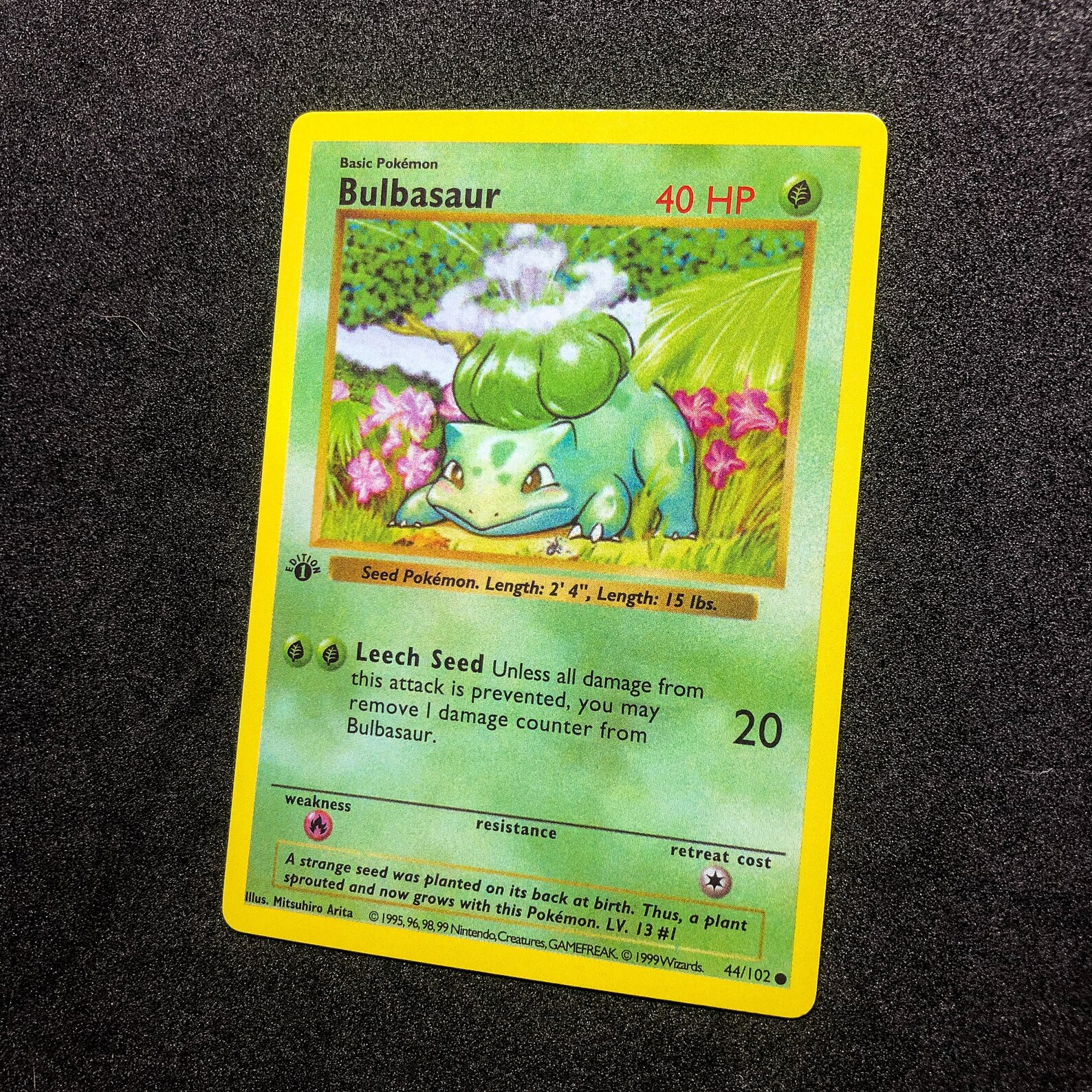 Bulbasaur Base Set 1st Edition Shadowless Pokemon Card Proxy | Etsy