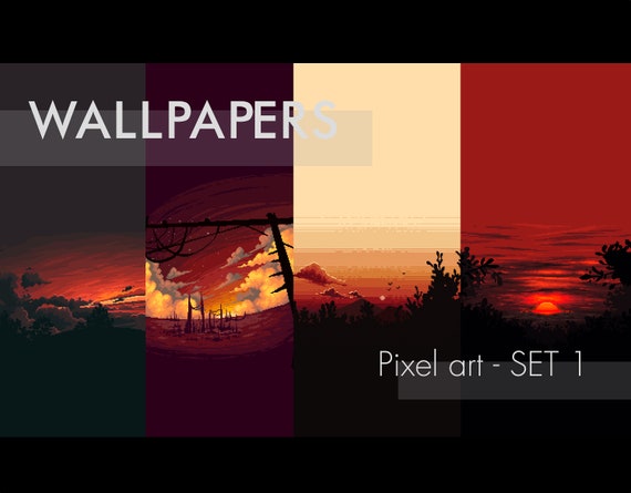 PIXEL ART phone WALLPAPER Android iPhone landscape | Etsy
