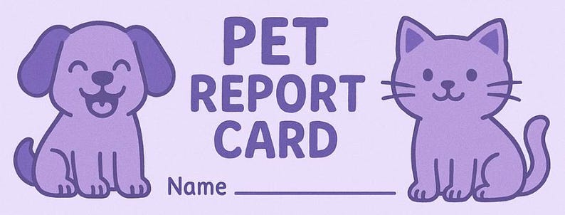 Pet Report Card - Etsy