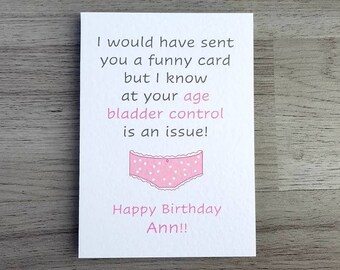 Funny Bladder Card - Etsy UK