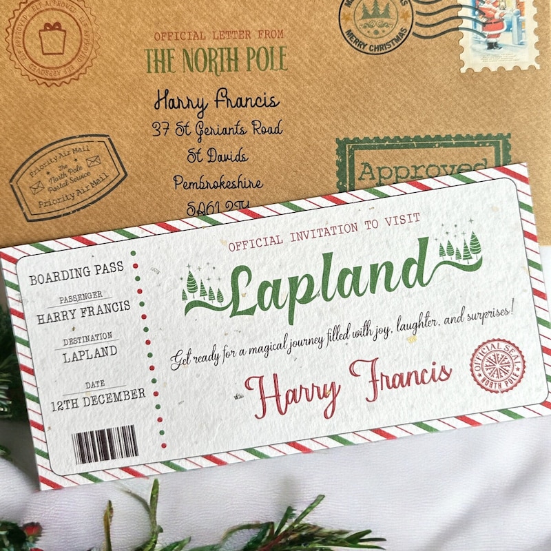 Boarding Pass North Pole - Etsy UK