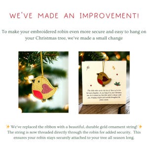 Remembrance Robin Christmas Card, Embroidered Robin Tree Decoration ...