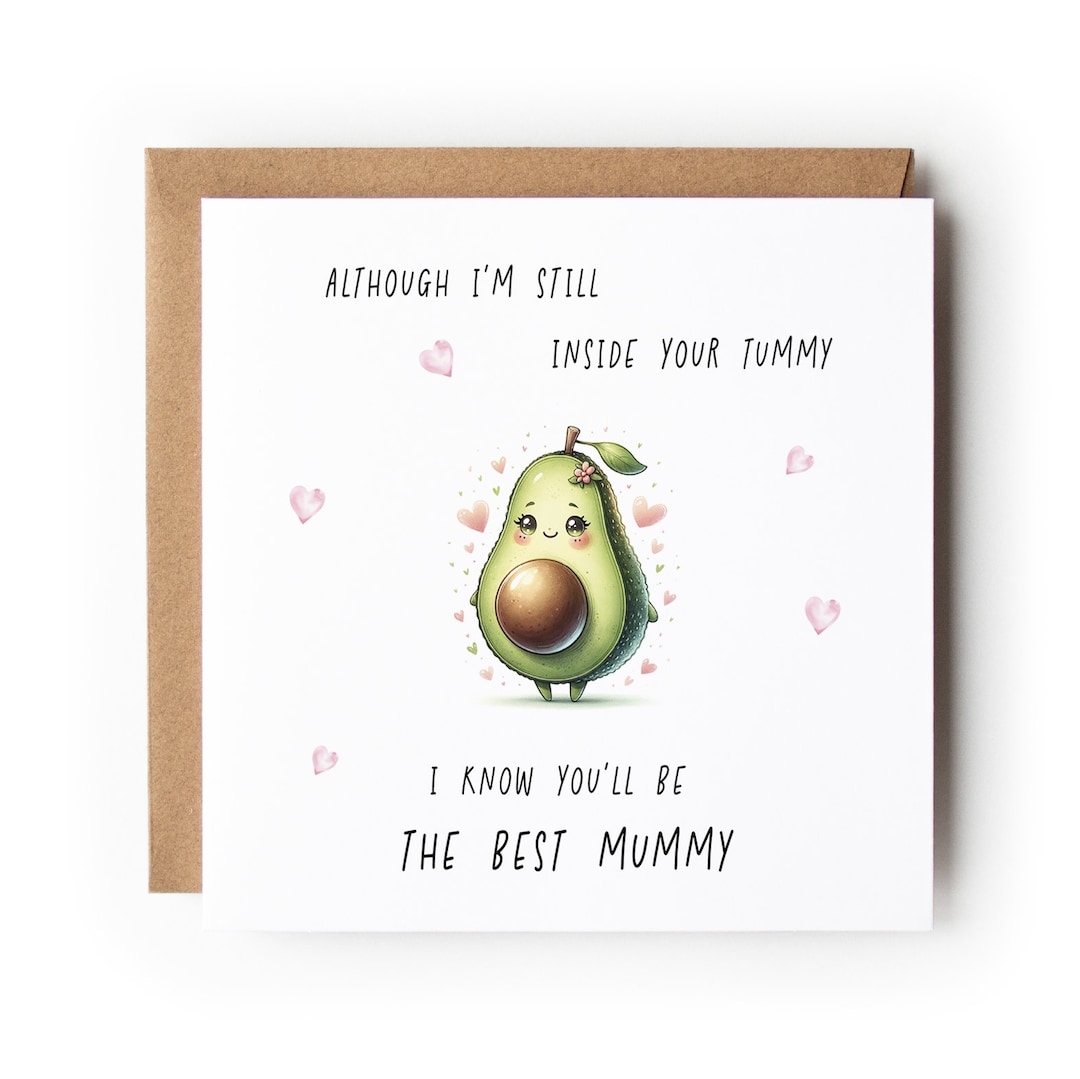 Personalised Mother's Day Card for Expectant Mum to Be, Avocado ...